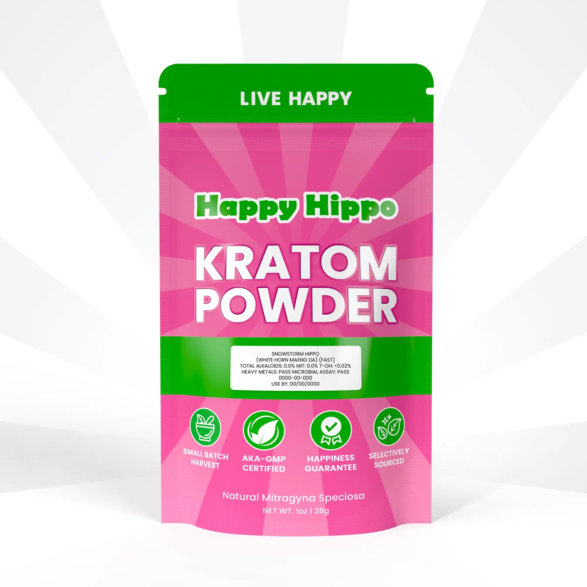 White Horn Maeng Da Kratom Powder and Capsules | Happy Hippo