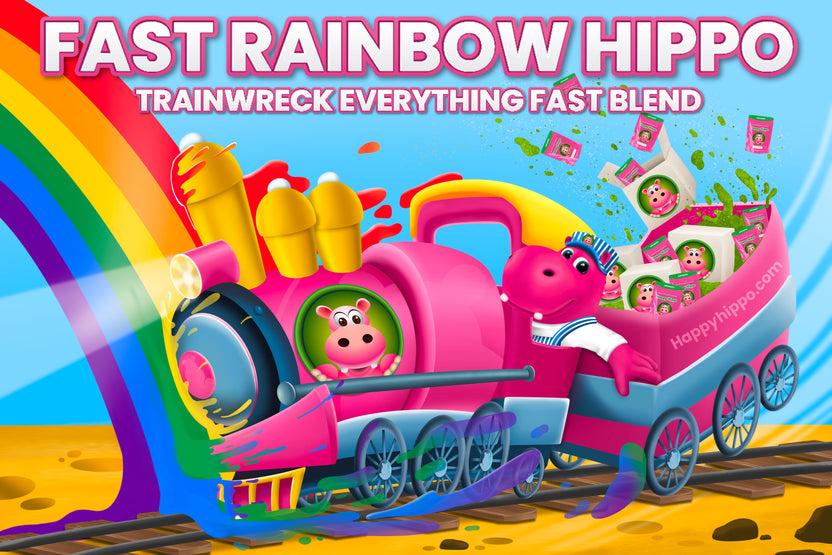 Fast Trainwreck Hippo | Happy Hippo